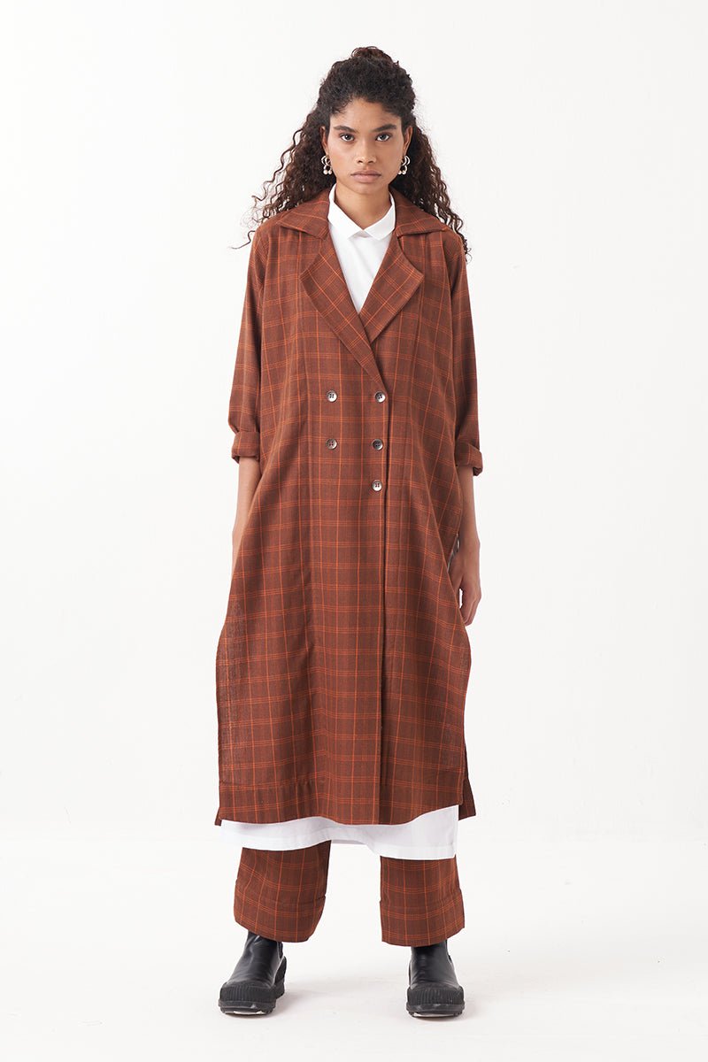 Overlap Kaftan Co-Ord Set of 3 – Stylish Checkered Design – Three Clothing