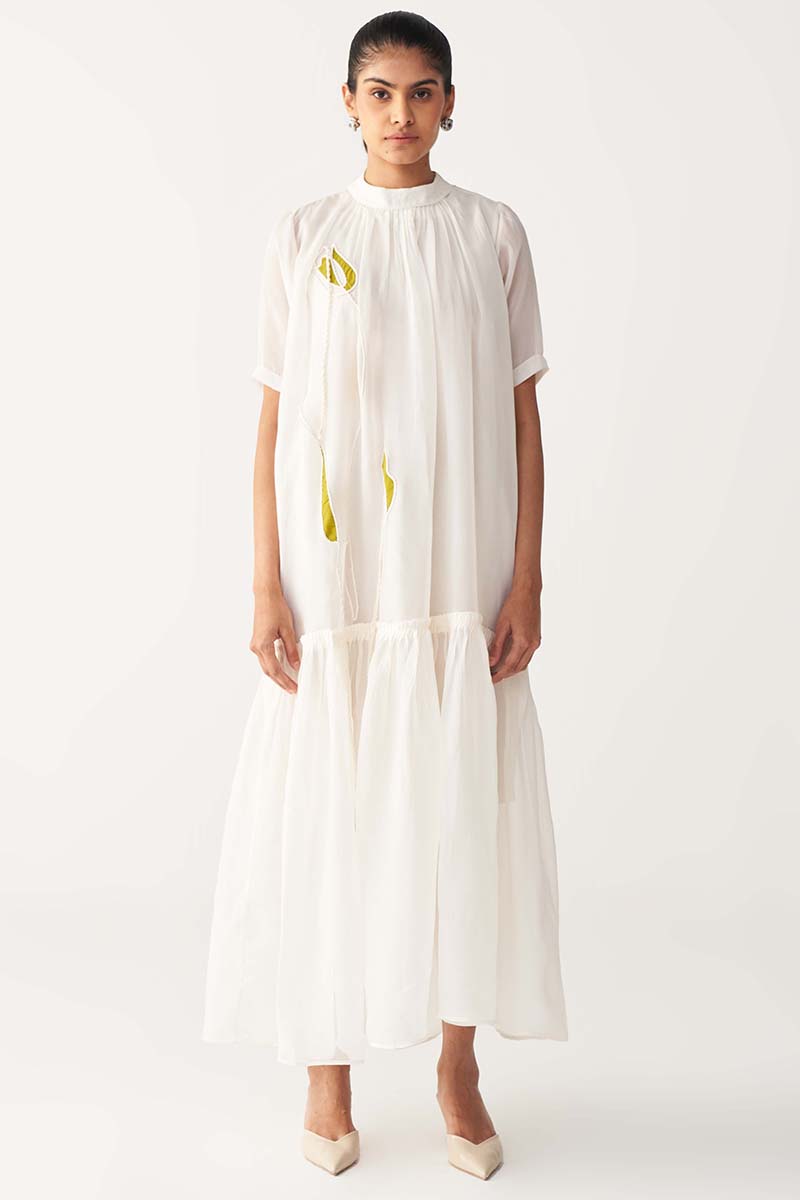 Sheer Bottom Frill Dress – Three Clothing