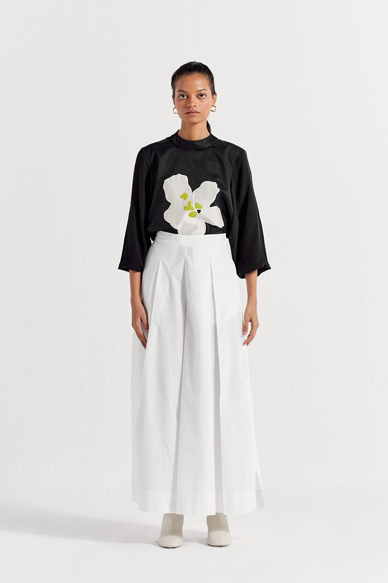 Inverted Box Pleat Bottom - White – Three Clothing